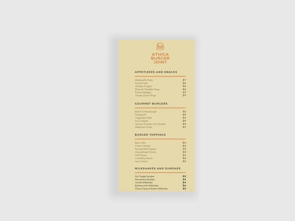 DL Size Folded Menu Cards Printing- Brochure Printing Online- Inkmonk